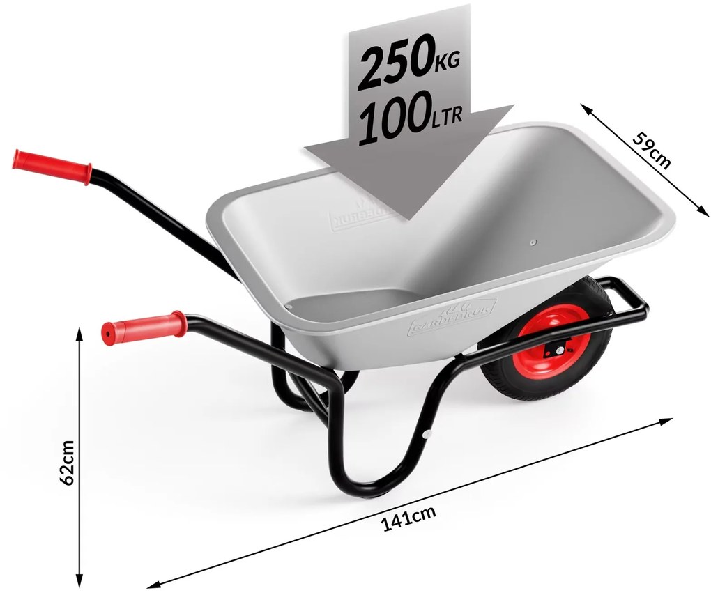 Zahradní/stavební kolečko 100 l, nosnost 250 kg 108751
