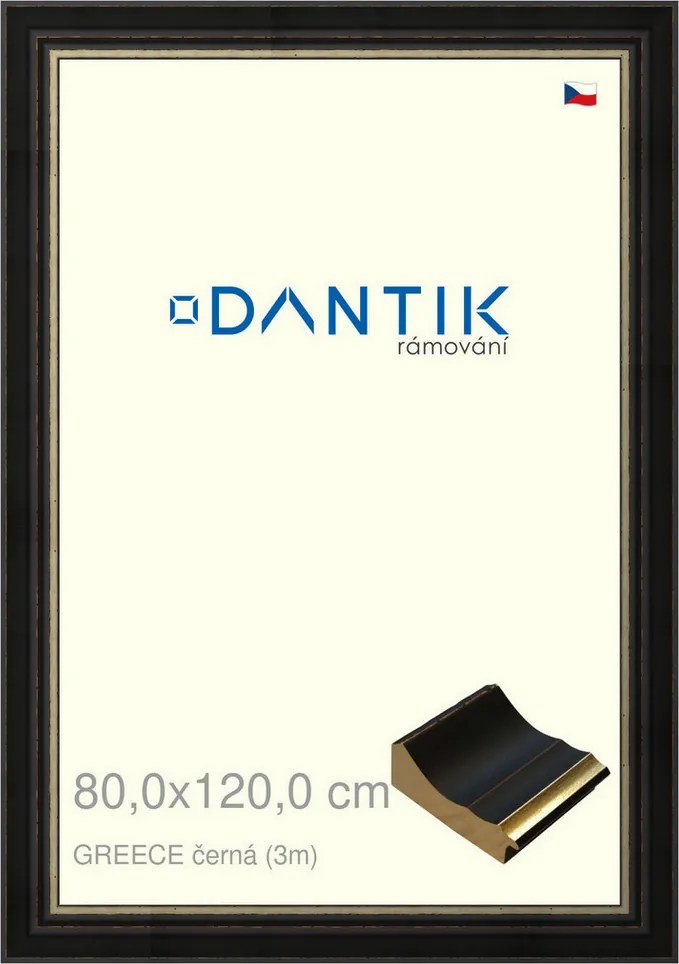 DANTIK rámeček 80x120 | GREECE černá (Plexi Čiré)