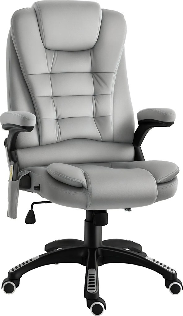Vinsetto kancelářská židle s vibracemi a masáží, ergonomická pracovní židle s vyhříváním, sklápěcí funkce, výškově nastavitelná exekutivní židle s dál