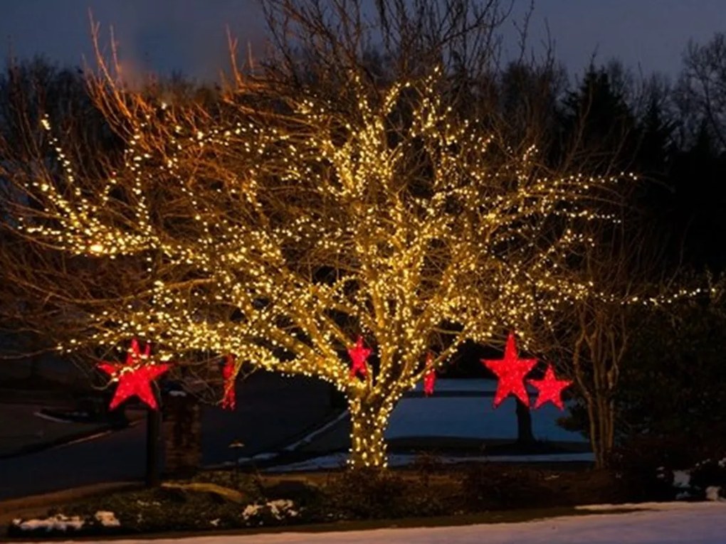 Venkovní LED vánoční řetěz - teplá bílá, 5m, 50 LED