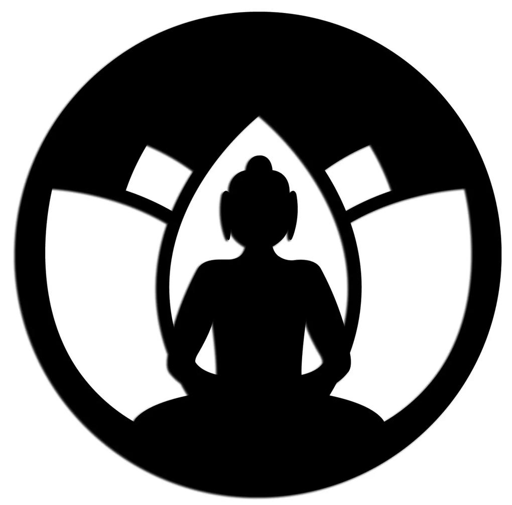 Dřevěný obraz Budha III. Rozměry (cm): 20, Barevný vzor: Černá