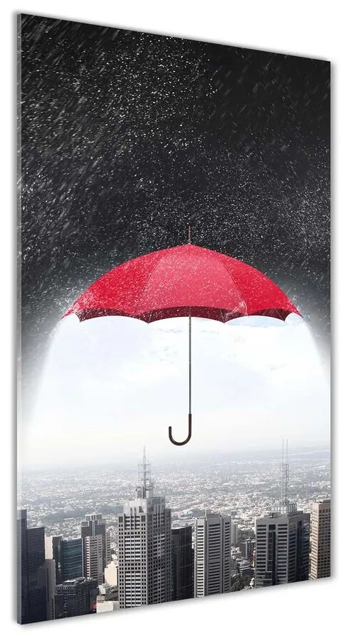 Wallmuralia Foto obraz akrylový Deštník nad městem 50x100 cm