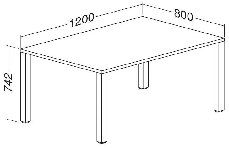 Stůl ProOffice B 120 x 80 cm, třešeň
