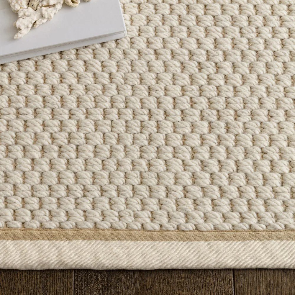 Krémový oboustranný/ručně tkaný koberec s příměsí vlny 80x160 cm Korra Double Loop – Asiatic Carpets