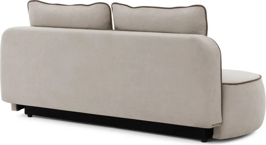 Hnědá/taupe sametová rozkládací/s úložným prostorem pohovka 210 cm Saga – Ropez