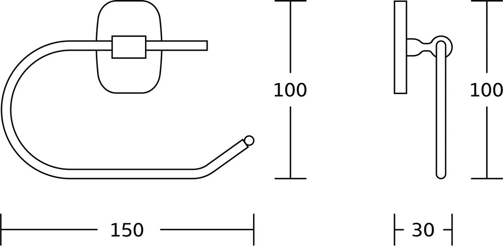 Aqualine Aqualine, RUMBA držák toaletního papíru bez krytu, RB117
