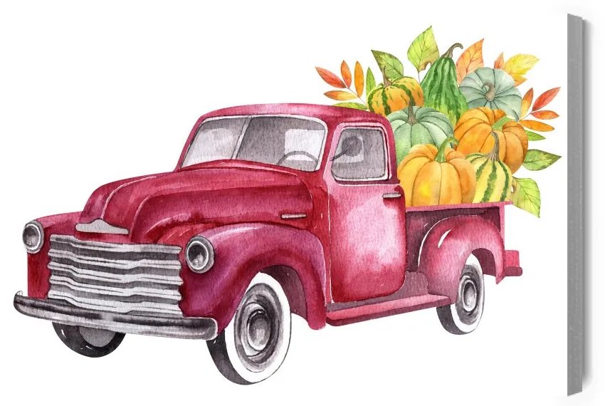 Obraz Retro Kamion Na Zeleninu Nedostatek Nedostatek Plátno Canvas 70x50