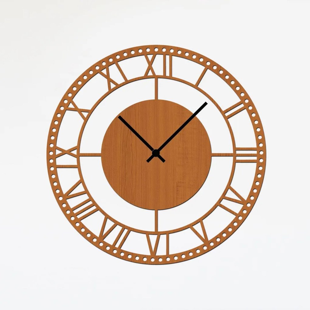 dřevo života Nástěnné dřevěné hodiny BIG BANG Barevný vzor: Ořech, Velikost hodin: 50x50