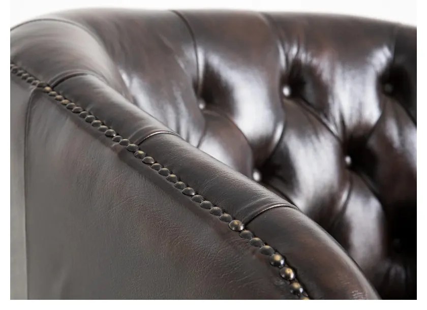 Massive home | Křeslo Chesterfield Belfast z pravé kůže - hnědá