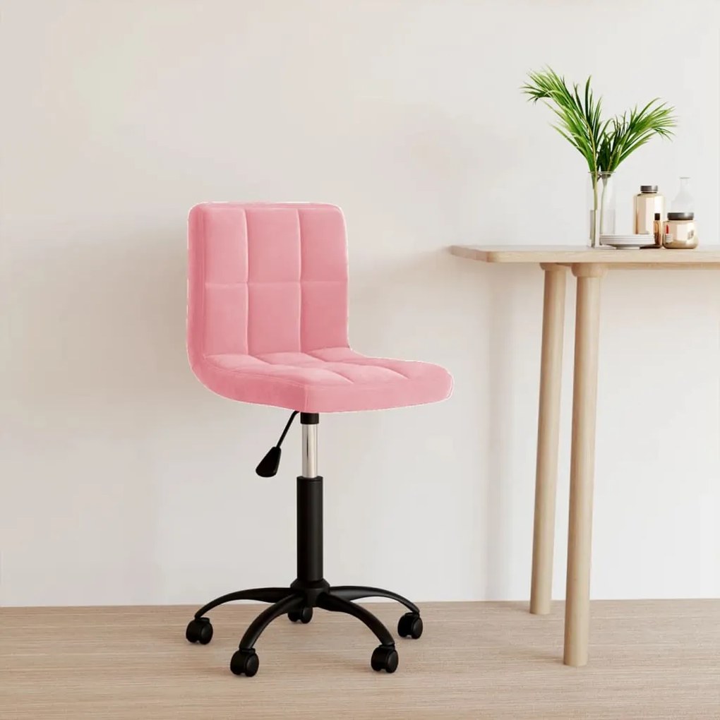 334361 vidaXL Otočná kancelářská židle růžová samet