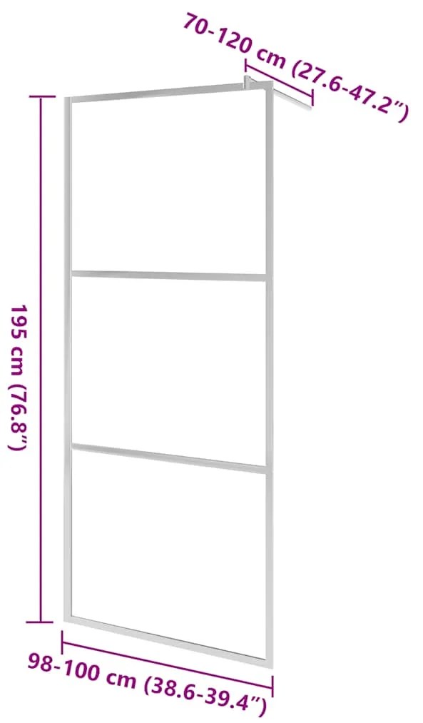 vidaXL Marketos Zástěna do průchozí sprchy celé mléčné ESG sklo 100 x 195 cm