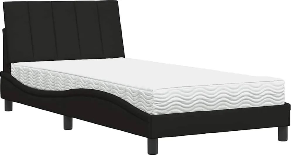 Postel s matrací Hanko černá 100 x 200 cm textil 3310512