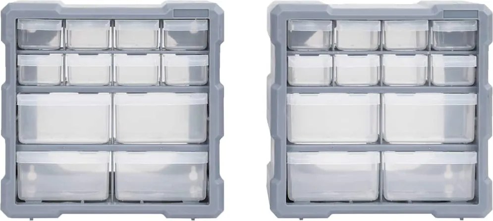 Organizéry s 12 zásuvkami 2 ks 26,5 x 16 x 26 cm 147582