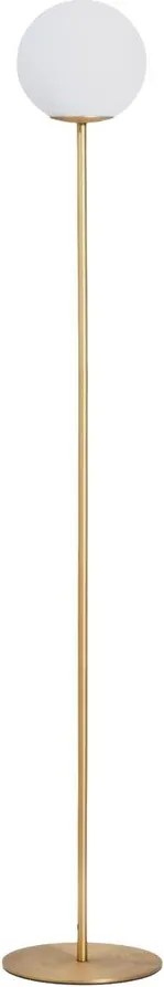 Bílá/ve zlaté barvě stojací lampa se skleněným stínidlem (výška 155 cm) Brisia – Kave Home