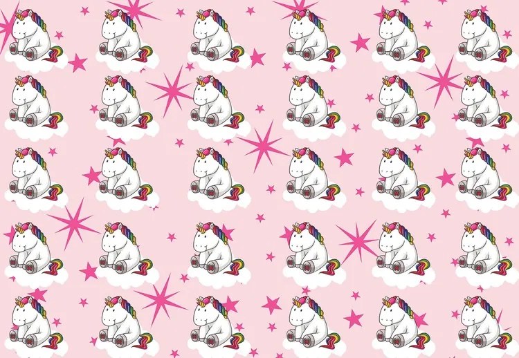 Fototapeta, Tapeta Unicorn Pattern Pink, (416 x 290 cm)