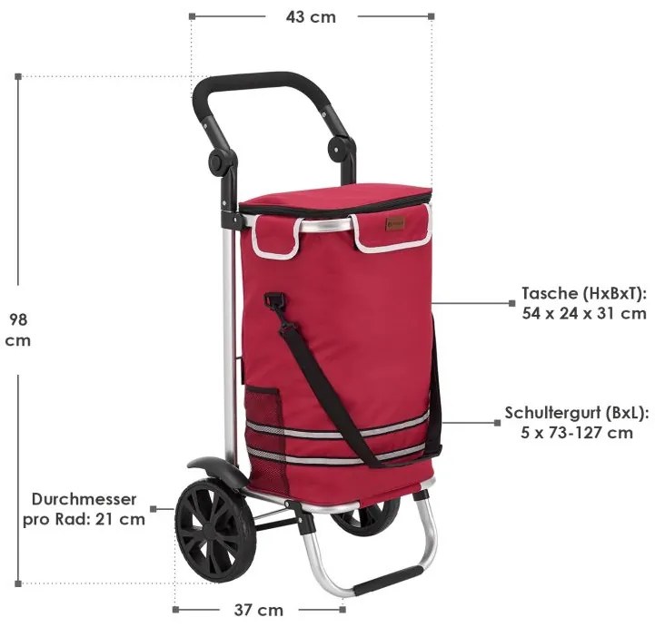 Nákupní vozík 3 v 1 - objem 56 l