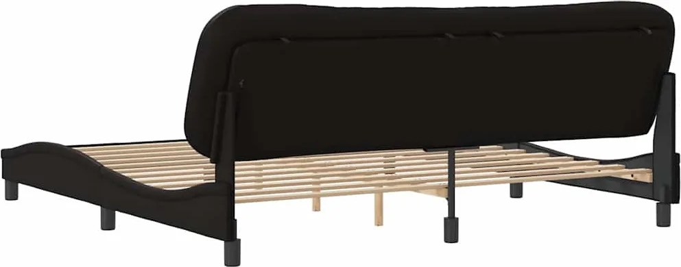 Rám postele bez matrace Hvar černý 200x200 cm umělá kůže 3208023