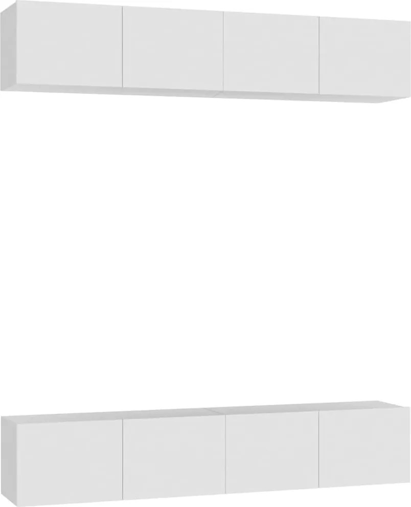 TV skříňky 4 ks bílé 80 x 30 x 30 cm kompozitní dřevo 3074451