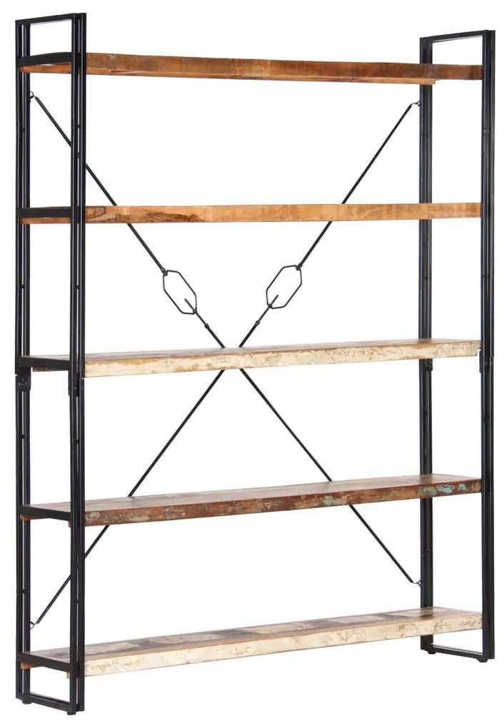 Knihovna s 5 policemi 140x30x180 cm masivní recyklované dřevo 286583