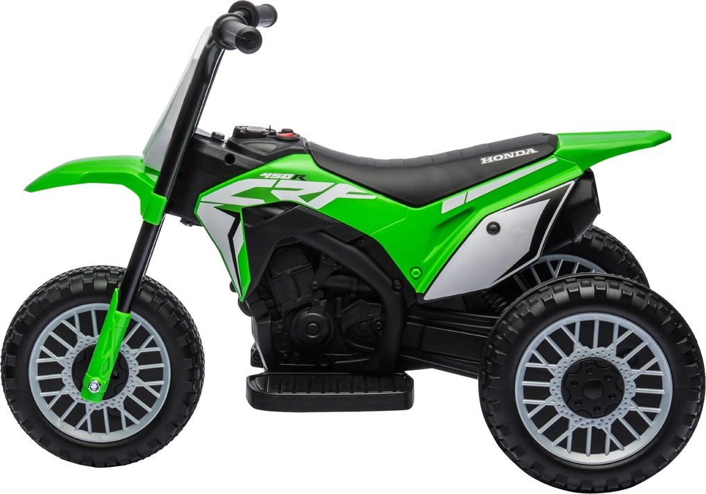 HOMCOM Dětská Elektrická Motorka s Hlavní a Zvukem Spuštění, Dětská Elektrická Motorka pro Děti 1.5-3 Roce Zelená