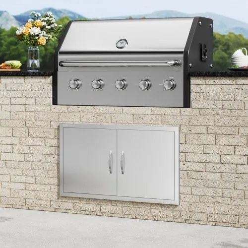 BBQ přístupová dvířka, 915 × 533 mm dvojitá venkovní kuchyňská dvířka