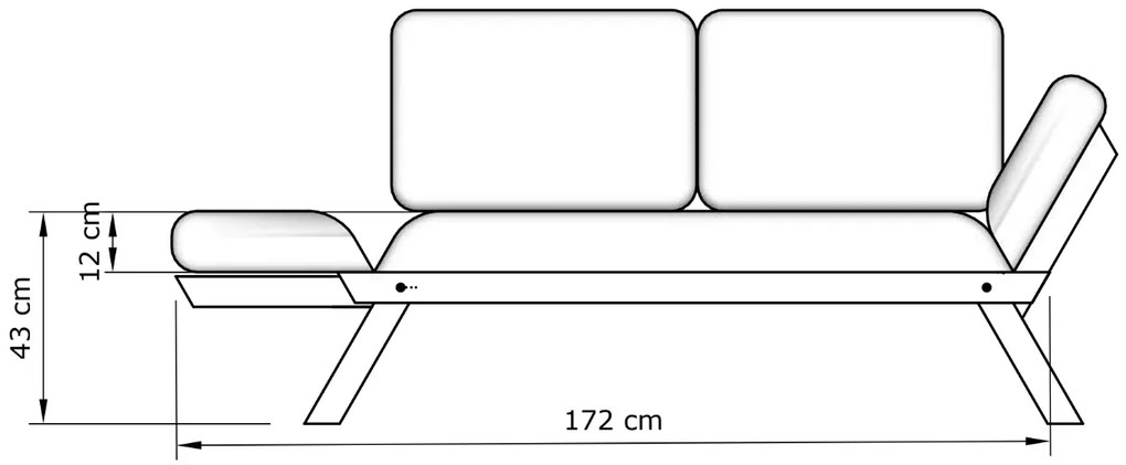 Rozkládací futonová pohovka BREEZIO 03 170 cm z - výběr z 9 provedení