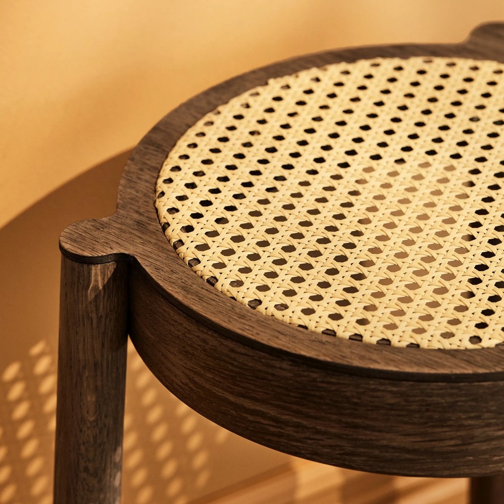 NORTHERN Stolička Pal Stool, Black Oak, Cane Mesh