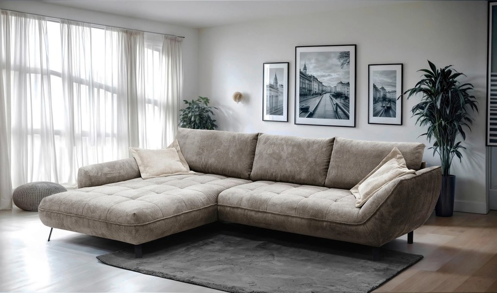 XXXLutz ROHOVÁ SEDAČKA, textil, světle hnědá MID.YOU - Sedací soupravy - 000694007801