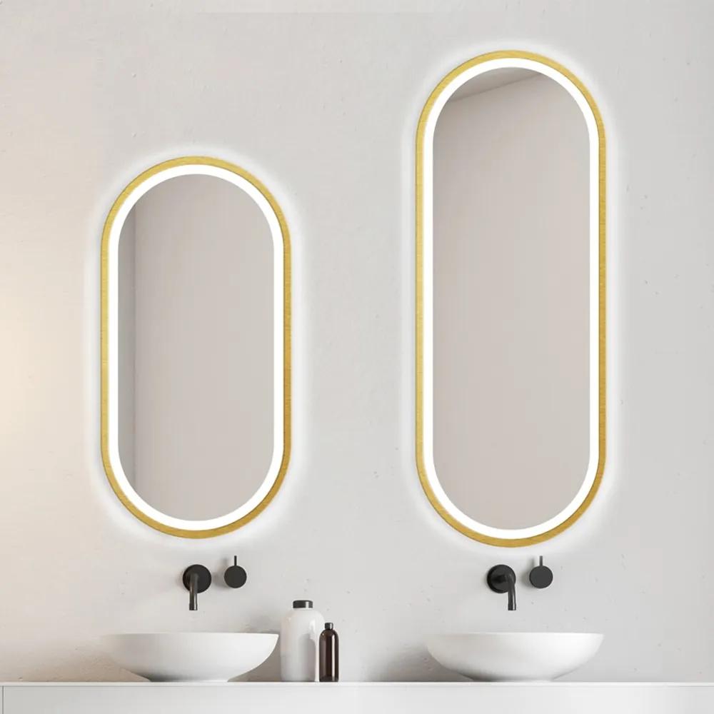 Zrcadlo Zeta Gold LED Rozměr: 60 x 80 cm