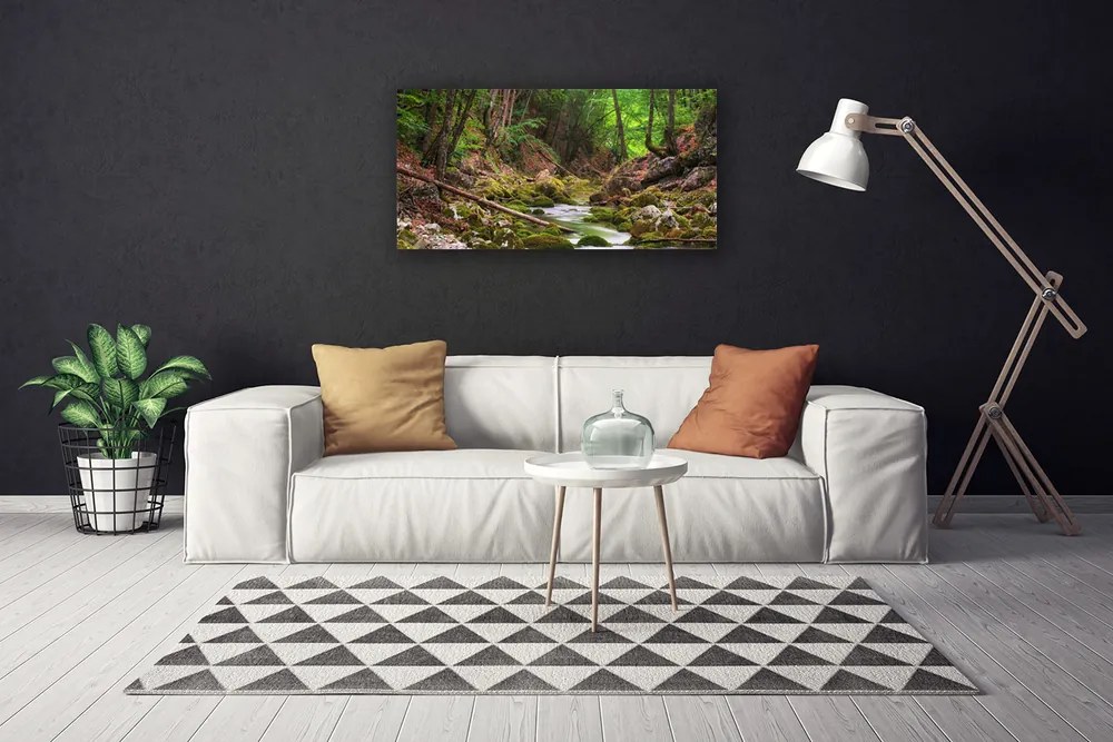 Obraz na plátně Les Mech Příroda 125x50 cm