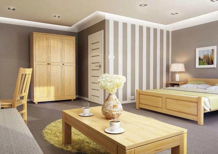 Casarredo - Komfort nábytek Masivní postel KL-127, 90x200, borovice, výběr moření | barva: bez moření borovice