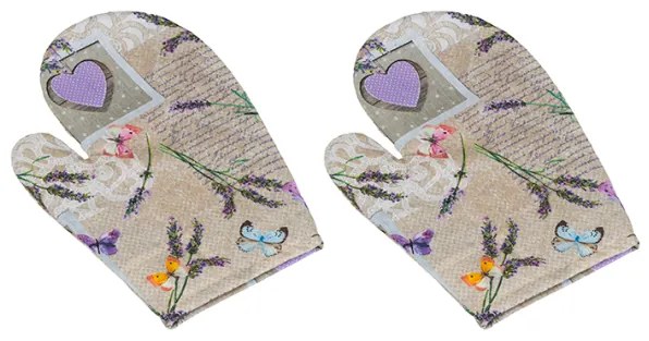 Bellatex Kuchyňská chňapka 2ks 28x18 cm Patchwork Fialová,Šedá