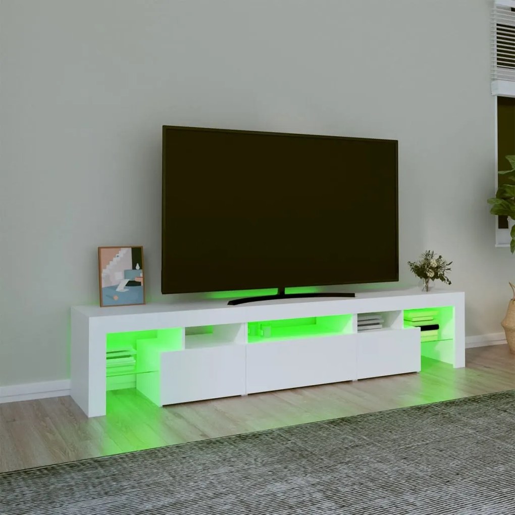 TV skříňka s LED osvětlením bílá 200x36,5x40 cm 3152810