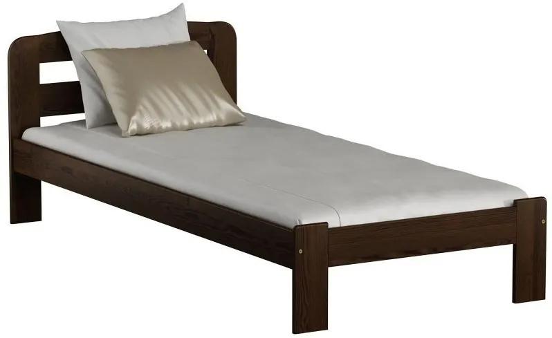 Dřevěná postel Sara 90x200 + rošt ZDARMA (Barva dřeva: Ořech)