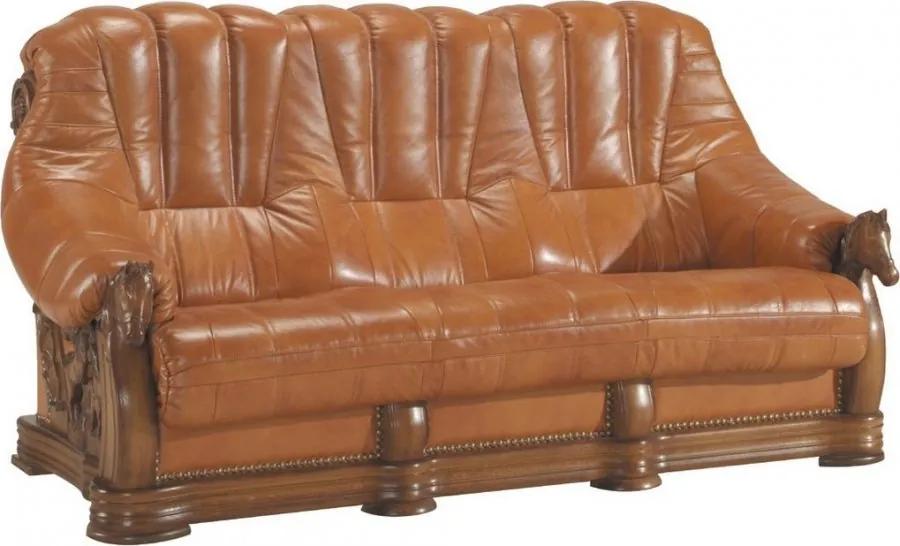 Casarredo - Komfort nábytek Trojmístná pohovka OTAKAR kůže | potah: kůže Cappuccino,barva: moření 01 bílá