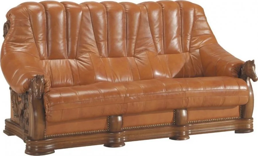 Casarredo - Komfort nábytek Trojmístná pohovka OTAKAR kůže | potah: kůže Magnolia,barva: moření 01 bílá