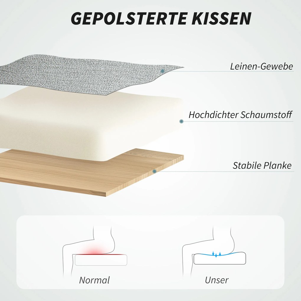 Ergonomická kancelářská židle HOMCOM s opěrkami, výškově nastavitelná otočná židle s houpací funkcí, vzhled lnu, tuftovaná počítačová židle, šedá
