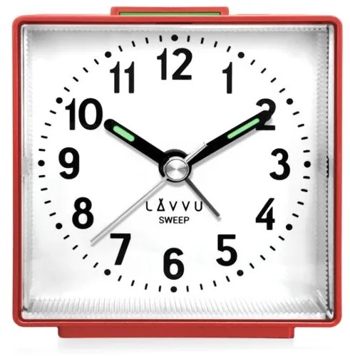 LAVVU LAS3011 - Červený budík SWEEP s plynulým chodem