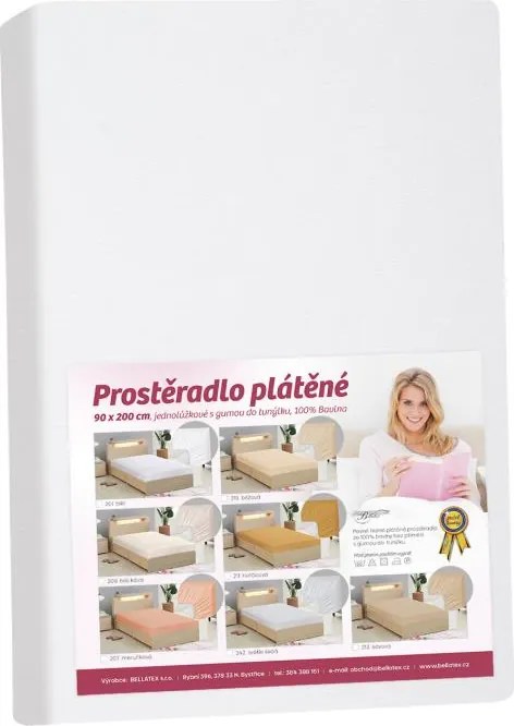 Bellatex Prostěradlo plátěné Bílá 90x200 cm