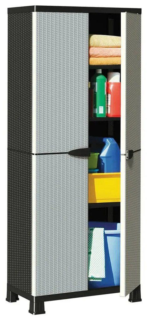 Plastová skříňka 68 x 39 x 171,5 cm ratanový design 337899