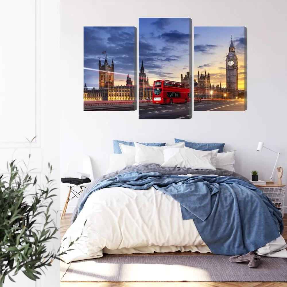 Vícedílný obraz Panorama Westminster A Big Ben, Londýn Nedostatek Nedostatek Přírodní plátno 60x40