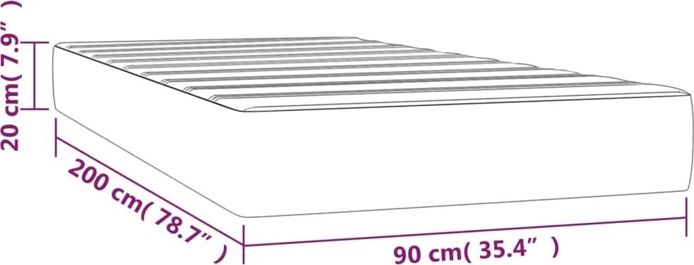 vidaXL Taštičková matrace 90 x 200 x 20 cm samet [347732] Barva: Růžová