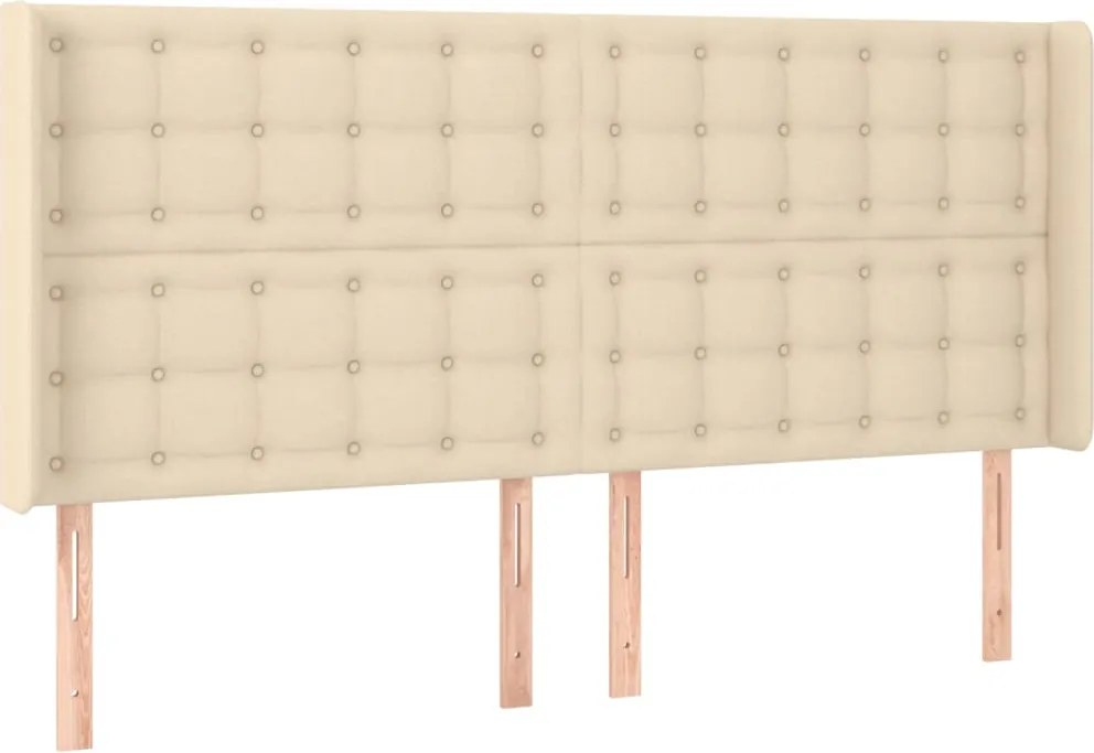 Box spring postel s matrací a LED krémová 180x200 cm textil 3138658