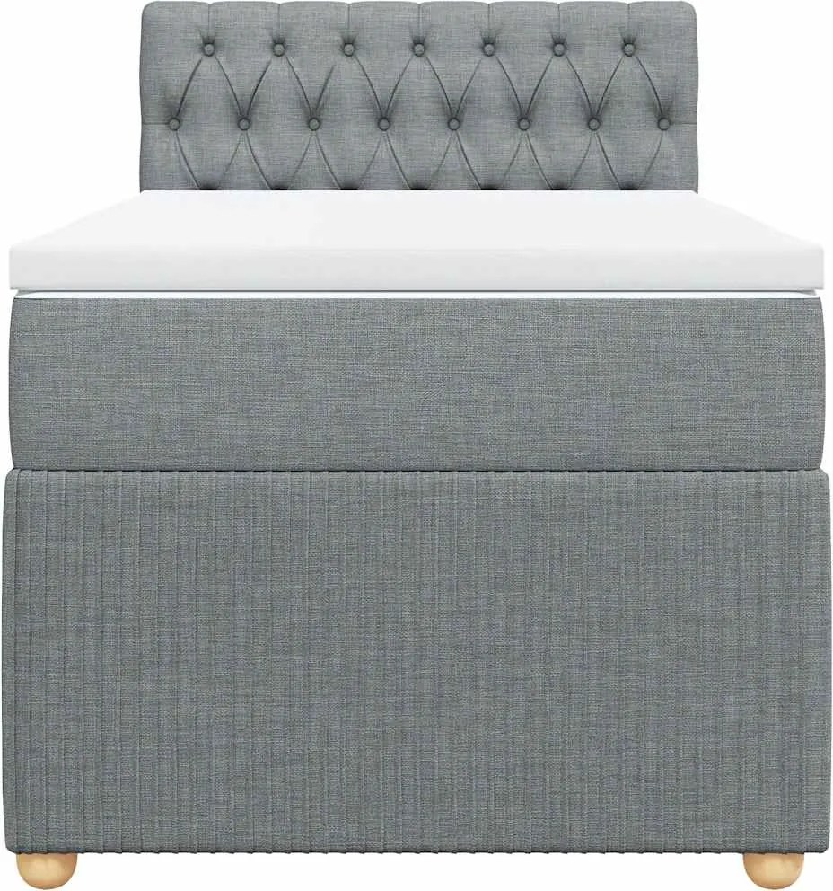 Box spring postel s matrací světle šedá 90x200 cm textil 3289646