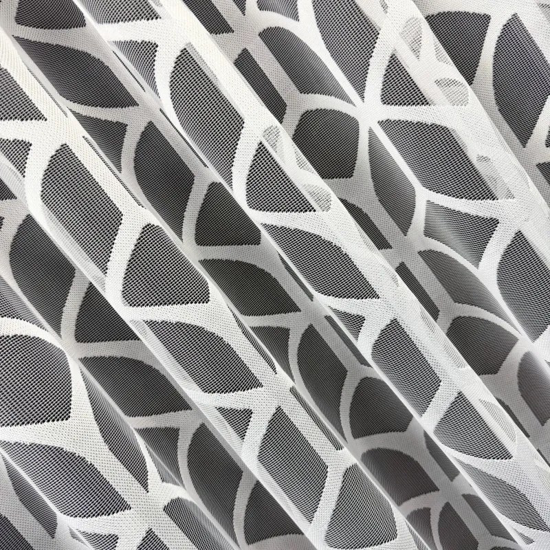 Luxusní žakárová záclona s olůvkem Geometry bílá metráž Ervi 4492