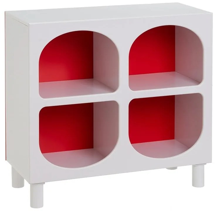 Červeno-bílá knihovna 76x70 cm – Casa Selección