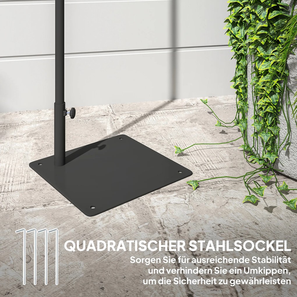 Outsunny Solární stojací lampa ratan Solární lampy se světelným senzorem Automatické solární světlo v boho stylu IP44 Černá+žlutá