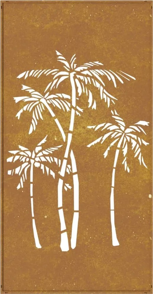 vidaXL Zahradní nástěnná dekorace 105 x 55 cm cortenová ocel Palma [824485]