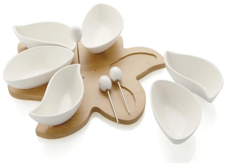 Porcelánové/bambusové servírovací misky v sadě 6 ks 95 ml Hors D'Ouvre – Brandani