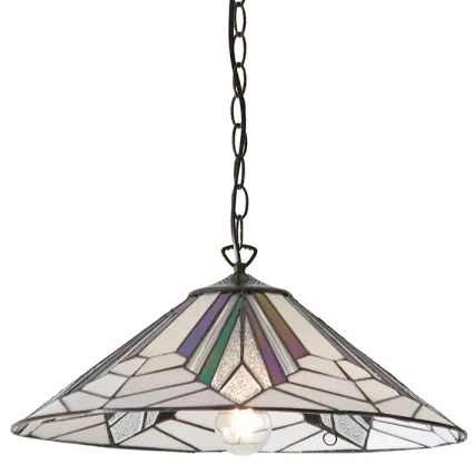 Endon 63938 - Lustr na řetězu Tiffany ASTORIA 1xE27/60W/230V pr. 48 cm